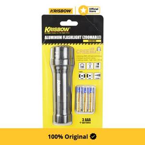 Promo Krisbow Senter Aluminium Cree Led Flashlight Zoomable 150 Lm ...