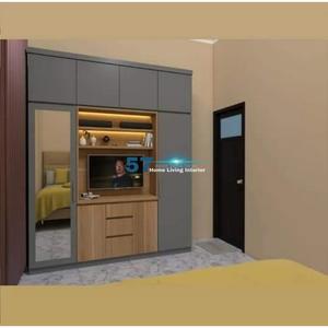 Jual Lemari Kabinet Tv Minimalis Bahan Plywood HPL Free Desain Dan Ukur ...