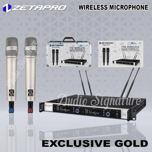 Jual Microphone Mic Wireless ZETAPRO EXCLUSIVE 2 Handle Original Gold ...