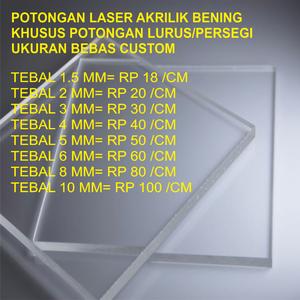 Jual Akrilik bening potong custom / potongan custom ukuran bebas ...