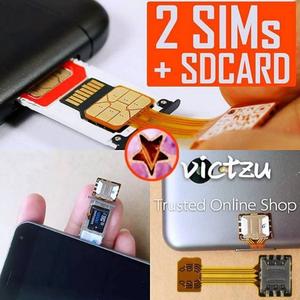 Jual 👍 Dual Sim Card Adapter Hybrid Sim Card Extender MicroSD Card ...
