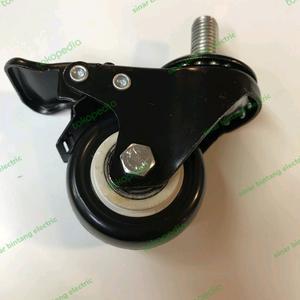 Jual Roda pu black 2" screw rem/roda rak 2inch/roda etalase 2 ...