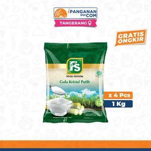 Jual Gula Pasir Premium Food Station Kristal Putih Hijau 1 Kg x 4 Pack ...