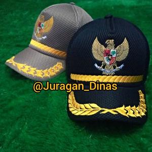 Jual TOPI PNS LOGO LAMBANG GARUDA HITAM KHAKI RT RW LURAH CAMAT PEMBINA ...