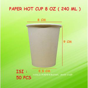 Jual paper cup 8 oz - Hot Cup 8 Oz ( 220 ml ) Gelas Kertas Kopi isi 50 pcs - Jakarta Barat ...