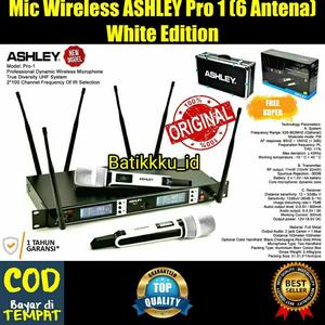 Jual Mic Wireless ASHLEY PRO 1 PRO1 ORIGINAL 2 MIC 6 ANTENA WHITE ...