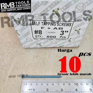 Jual Sekrup Tapping Screw FH 8 x 3 Panjang 7.5cm Kayu Tembok Aluminium ...