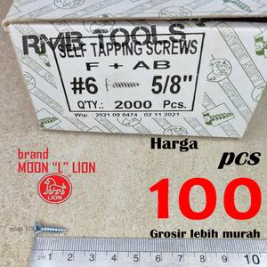 Jual Sekrup Tapping Screw FH 6 x 5/8 Panjang 1.6cm Kayu Tembok ...
