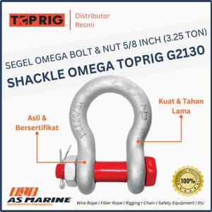 Promo Shackle / Segel Omega Bolt & Nut G2130 5/8 Inch 3.25 Ton TOPRIG ...