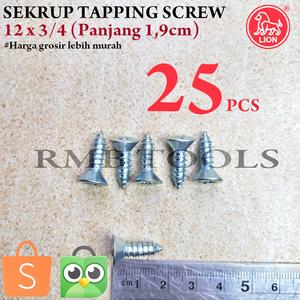 Jual Sekrup Tapping Screw FH 12 x 3/4 Panjang 1.9cm Kayu Tembok ...
