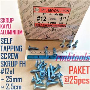 Jual Sekrup Tapping Screw FH 12 x 1 Panjang 2.5cm Kayu Tembok Aluminium ...