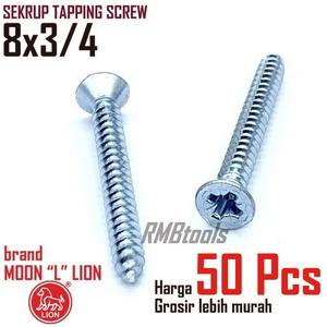 Jual Sekrup Tapping Screw FH 8 x 3/4 Panjang 1.9cm Kayu Tembok ...