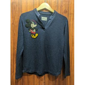 Jual Kaos Lengan Panjang Newing Biru Corak Gambar Mickey Mouse ...