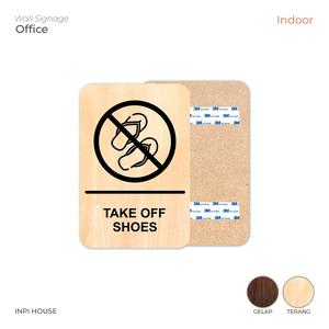 Jual papan tanda dilarang pakai sepatu - take off shoes signage - Kota ...