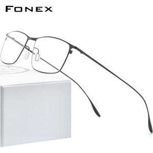 Jual FONEX Bingkai Kacamata Logam Campuran Titanium Pria Bingkai ...