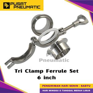 Jual 6" Tri Clamp Ferrule Set Sanitary Stainless Steel 304 6 inch ...