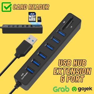 Jual Paket USB Hub 6 Port + Card Reader Memori Micro SD Utk PC Laptop ...