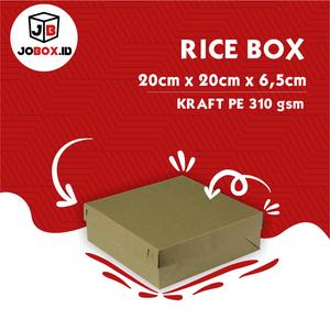 Jual Dus Nasi Kotak + Tutup ukuran 20 x 20 / Kardus Nasi Box / Box Nasi ...