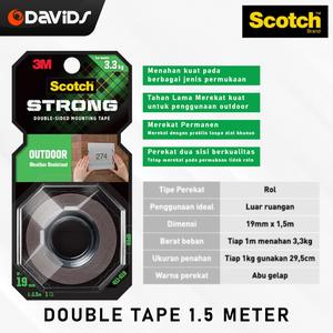 Jual Double Tape Isolasi Dobel Solatip Solasi Outdoor 3M Scotch Strong ...