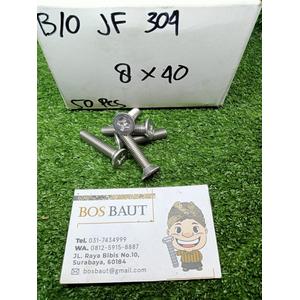 Jual Baut JF, Baut Obeng Plus Ukuran M 8 x 40 P1.25 Besi Putih - Kota ...