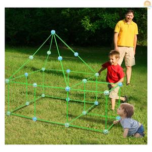 Jual 88 Pieces Construction Fort Building Kit for Children DIY Castle ...