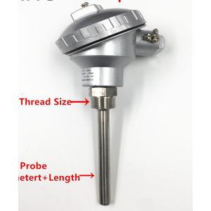 Jual Best Seller Rtd Pt100 Head Thermocouple 9.5X100Mm 1/2" Npt ...
