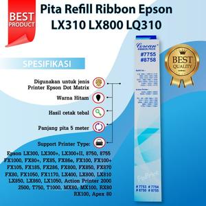 Jual Pita Refill Ribbon 8758 PRINTER Epson LX-310 LX300 LX800 LQ310 ...