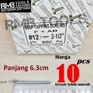 Jual Sekrup Skrup Tapping PH 12x2-1/2 6.3cm Pentol Kayu Tembok ...