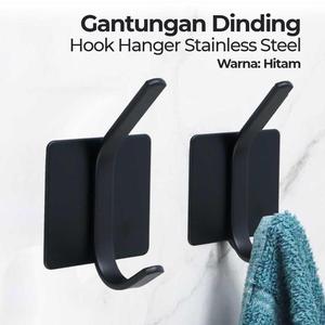 Jual Gantungan Dinding Hook Hanger Stainless Steel - VA2566 [Hitam ...