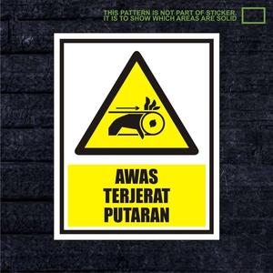 Jual 2xWSKPC-184 sticker safety sign K3 keselamatan kerja awas terjepit ...