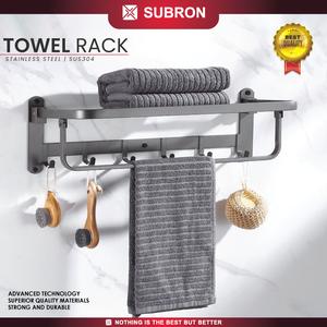 Jual SUBRON SUS 304 Rak Handuk Stainless Steel Hitam Doff Lipat Non ...
