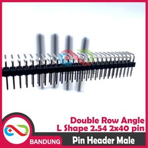 Jual PIN HEADER STRIP MALE DOUBLE ROW ANGLE BENGKOK 2X40 2.54MM BLACK ...