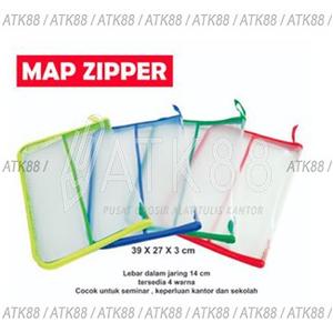 Jual Map Plastik Resleting Jaring Zipper Bag File F4 Tas Dokumen ...