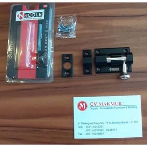 Jual Slot Pintu Bulat Nicole 5 cm / Grendel Pintu 2 inch Black ...