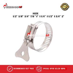 Jual STAINLESS KLEM SELANG KUPING BESI 1/2 5/8 3/4 7/8 1 11/4 11/2 ...