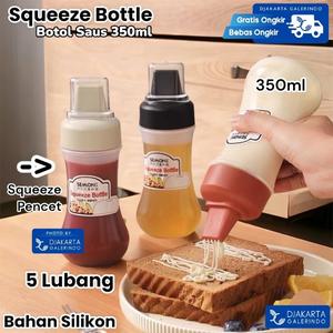 Jual (LY334) Squeeze Bottle Semon 350ml 5 Lubang Sillicone Botol ...