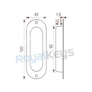 Jual [[00@00]] Pull Plate Dekson Dekkson PP 012 Hitam Handle Tanam Oval ...