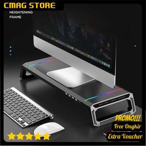 Promo Meja Monitor Komputer PC Stand Waterproof RGB with 4 USB 2.0 ...