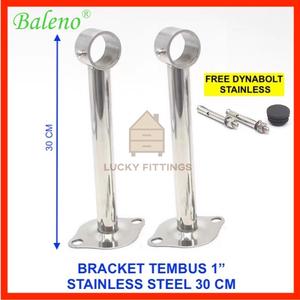 Jual 30 cm Bracket Tembus Pipa Bulat 1 inch / Pipe Support / Gantungan ...