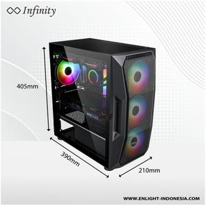 Jual Casing Infinity POSEIDON V2 - mATX Gaming Case - INCLUDE 3 FAN ...