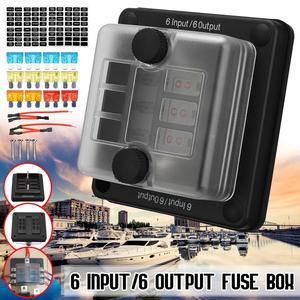 Jual Car Boat Fuse Block 6 Way LED Fuse Junction Box Blade Fuse ...