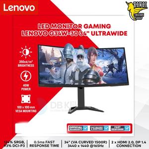 Jual Gosen Led Monitor Gaming Lenovo G34W-30 34" Ultrawide 165Hz Curved - Kota Semarang - GARUDA ...