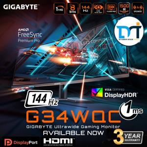 Jual Deal! Gigabyte G34Wqc-Ek 34 Inch - Uhd 4K 144Hz 1Ms Hdmi Dp Gaming - Kota Semarang - GARUDA ...