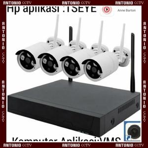 Jual PAKET IP NVR KIT 4 CH WIRILESS WIFI 5MP CCTV FULL WIRILES TANPA ...