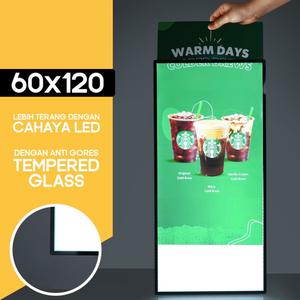 Jual Frame LED Portable slim light box 60 x 120 | Frame Lampu Menu ...
