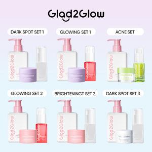 Promo Glad2Glow 3pcs Paket Skincare Moisturizer Serum Face Wash GLOWING ...