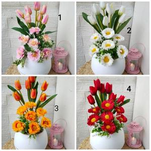 Jual BEST RANGKAIAN BUNGA TULIP KOMBINASI TANAMAN ARTIFICIAL BUNGA MEJA ...