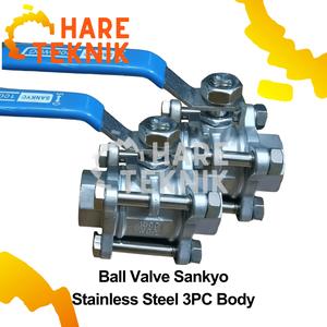 Jual Stop Kran Ball Valve Sankyo 3PC Body Stainless Steel 316 - 1 1/2" Inch - Jakarta Barat ...