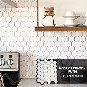 Jual 👍 MOZAIK KERAMIK DINDING DAPUR PUTIH 33X28 / MOZAIC KERAMIK PUTIH ...