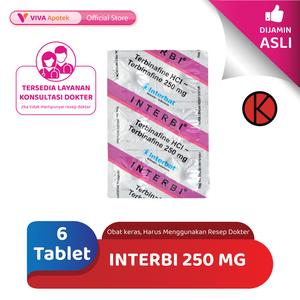 Jual Interbi 250 mg / Terbinafine HCl / Infeksi Jamur Kulit (6 Tablet ...